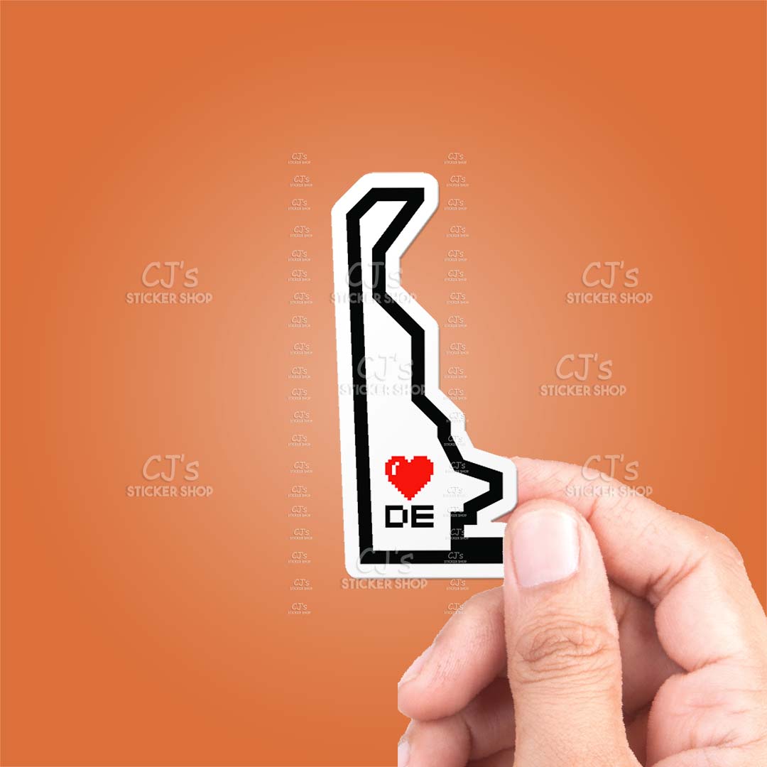 Delaware Pixel Heart State Outline Sticker – CJ's Sticker Shop