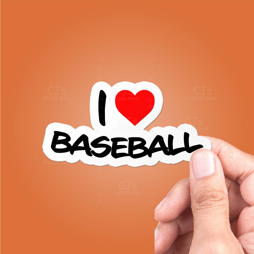 I Love Baseball Sticker – CJ's Sticker Shop