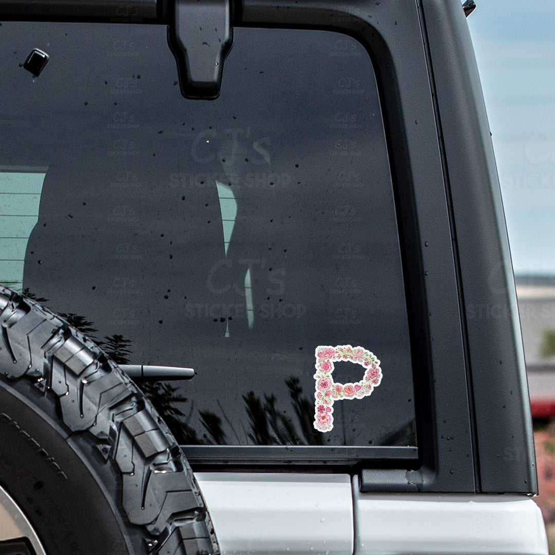 Letter "P" Pink Floral Sticker – CJ's Sticker Shop