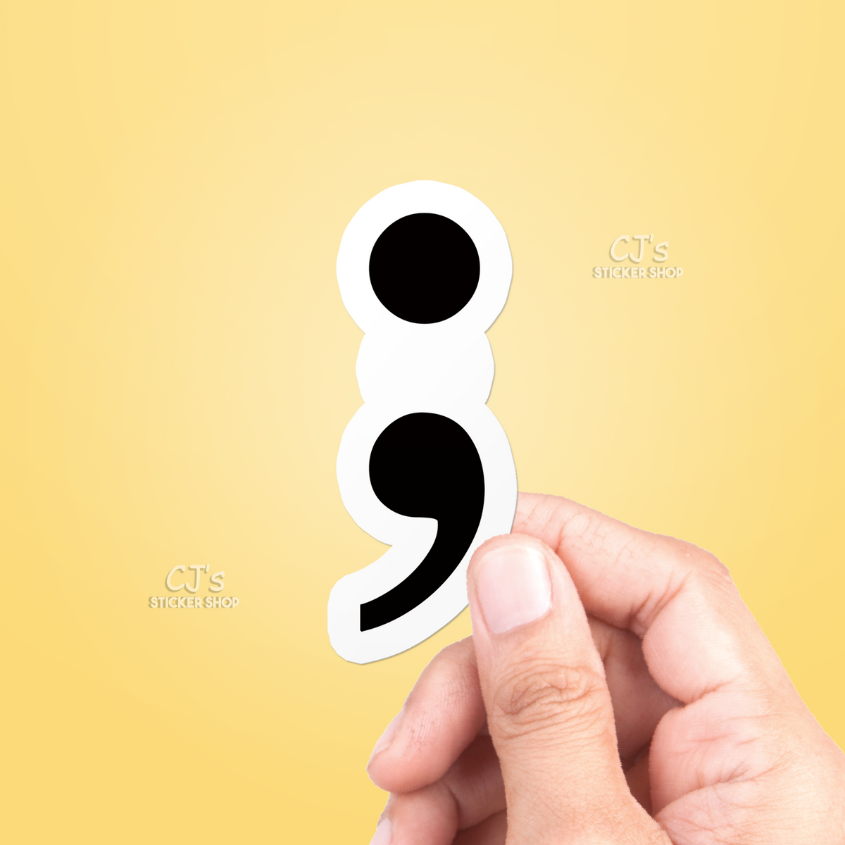 Semicolon Sticker – CJ's Sticker Shop