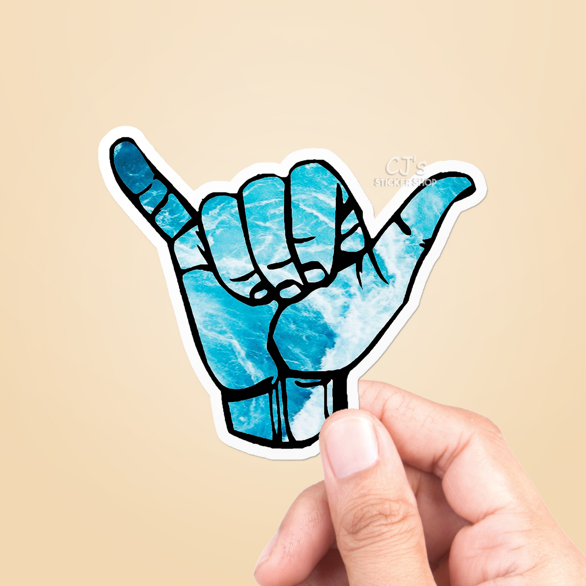 Shaka Ocean Sticker – CJ's Sticker Shop