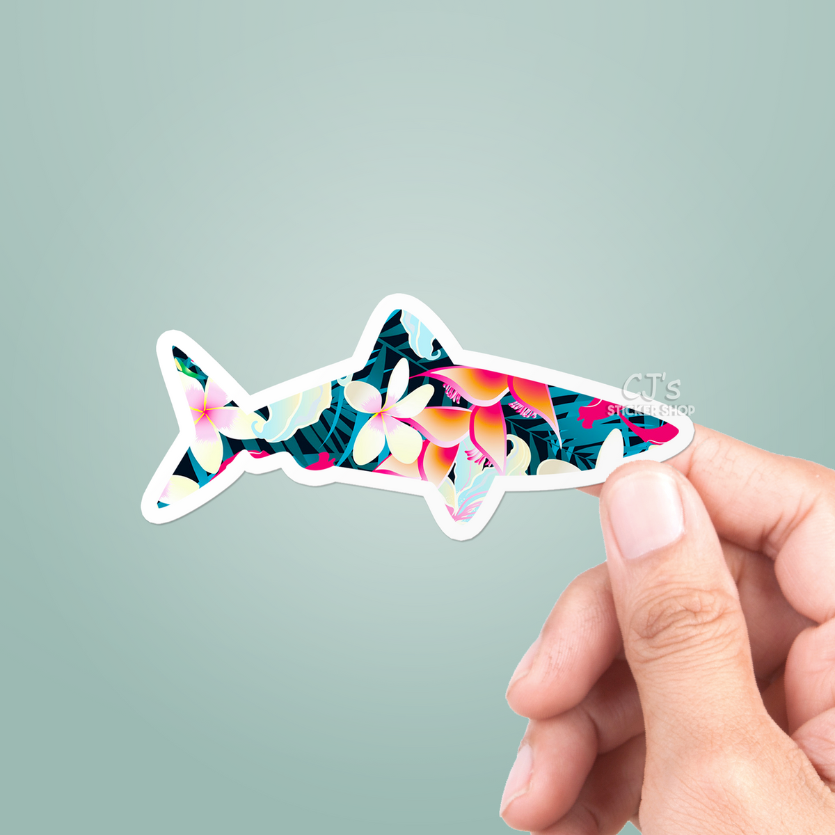 Tropical Shark Sticker – CJ's Sticker Shop